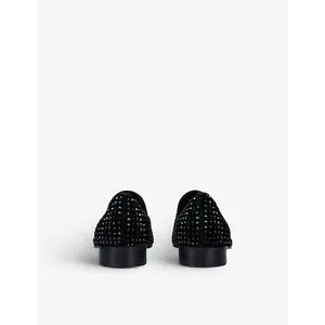 Kurt Geiger Ace Studded Suede Loafers - Black