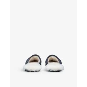 UGG Scuff Brand-embossed Suede And Shearling Slippers - Grey/dark