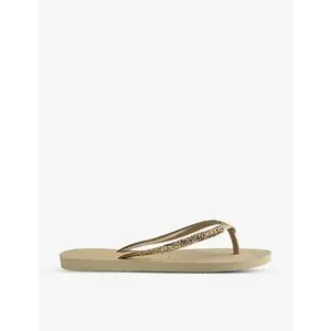 Havaianas Slim Glitter Ii Rubber Flip Flops - Sand Grey