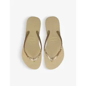 Havaianas Slim Glitter Ii Rubber Flip Flops - Sand Grey