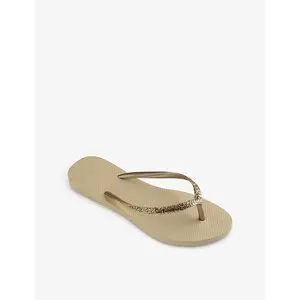 Havaianas Slim Glitter Ii Rubber Flip Flops - Sand Grey