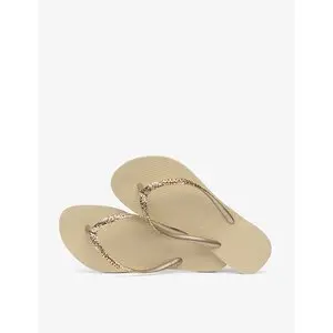 Havaianas Slim Glitter Ii Rubber Flip Flops - Sand Grey
