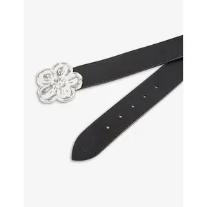 Kenzo Flower-buckle Reversible Leather Belt