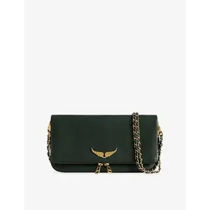 Zadig&Voltaire Zadig&Voltaire Rock Grained Leather Clutch Emerald