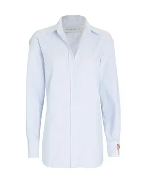 GOLDEN GOOSE Striped Cotton Button-down Shirt - Blue-lt