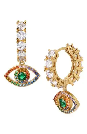 Kurt Geiger Evil Eye Huggie Hoop Earrings - Multi