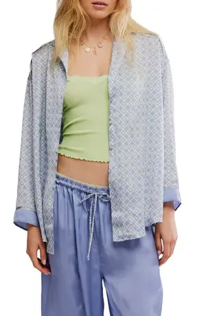Free People Dreamy Days Print Pajamas - Lime Kiwi Combo