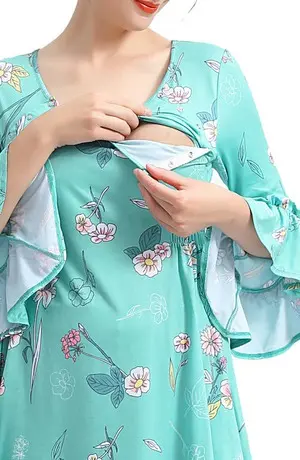 KIMI + KAI Sue Flare Sleeve Maternity/nursing Tunic