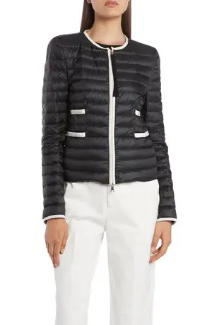 Moncler Baillet Contrast Trim Down Puffer Jacket