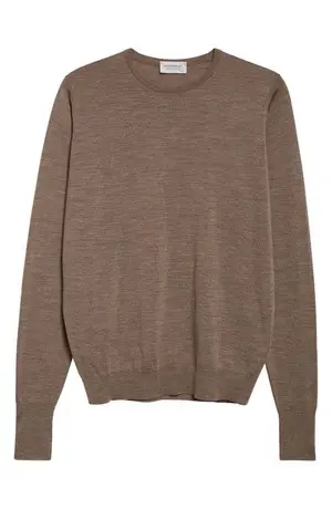John Smedley Marcus Crewneck Sweater - Mushroom