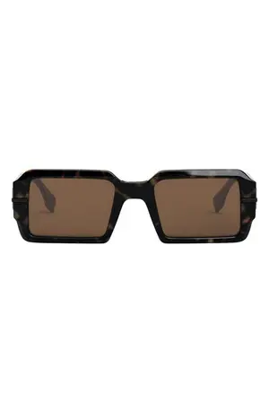 Fendi Fendi Graphy 52mm Rectangle Sunglasses Dark Havana/brown