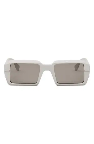 Fendi Fendi Graphy 52mm Rectangle Sunglasses Grey/brown