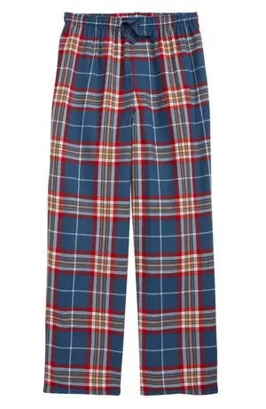 Treasure & Bond Kids' Flannel Pajama Pants Navy Denim Leah Plaid