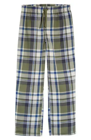 Treasure & Bond Kids' Flannel Pajama Pants - Olive Branch- Ivory Plaid