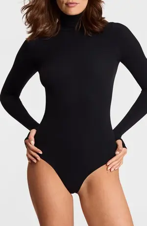 Commando Ballet Body Turtleneck Thong Bodysuit - Blk-black