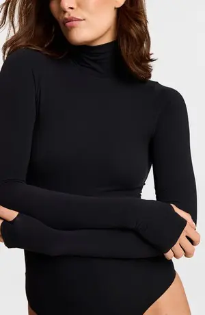 Commando Ballet Body Turtleneck Thong Bodysuit - Blk-black