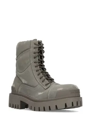 Balenciaga Strike Cotton Canvas Combat Boots