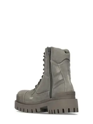 Balenciaga Strike Cotton Canvas Combat Boots