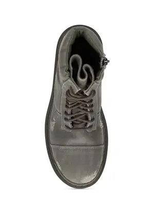 Balenciaga Strike Cotton Canvas Combat Boots