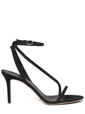 Isabel Marant 85mm Atria Embellished Suede Sandals - Black