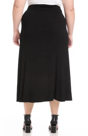 Karen Kane Jersey Midi Skirt - Black