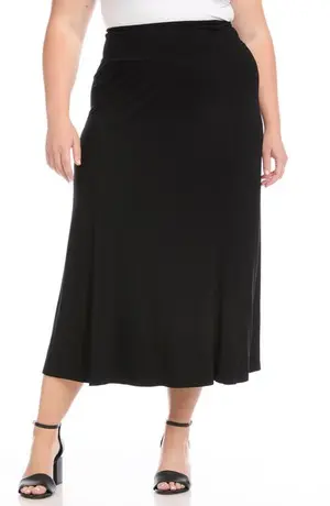 Karen Kane Jersey Midi Skirt - Black