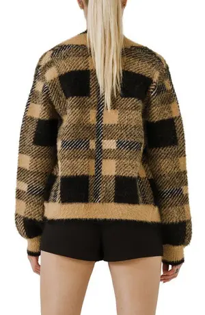 English Factory Check Cardigan