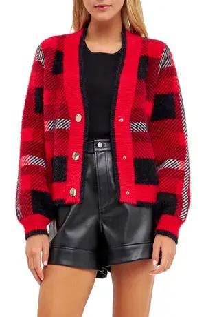 English Factory Check Cardigan