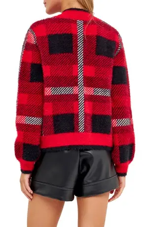 English Factory Check Cardigan