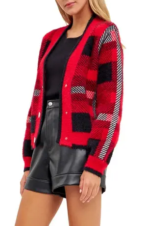 English Factory Check Cardigan