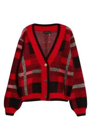 English Factory Check Cardigan