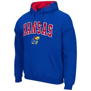 COLOSSEUM Kansas Jayhawks Arch & Logo 3.0 Pullover Hoodie