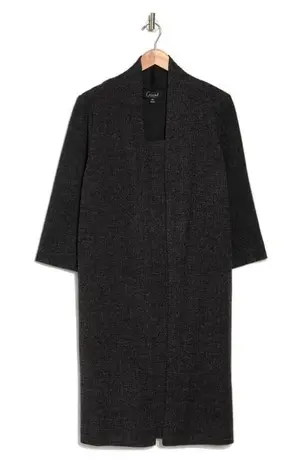 CONNECTED APPAREL Rib Knit Jacket Midi Dress