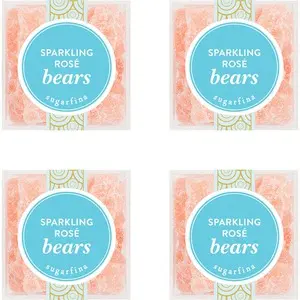 SUGARFINA Sparkling Rosé Bears Set Of 4 Candy Cubes - Red