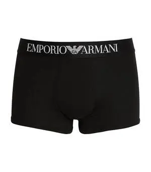 Emporio Armani Logo Motif Trunks - Black