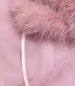 GILDA & PEARL Silk Marabou Feather-trimmed Diana Robe - Pink