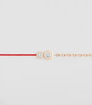 REDLINE Rose Gold And Diamond Infinite Bracelet - Red