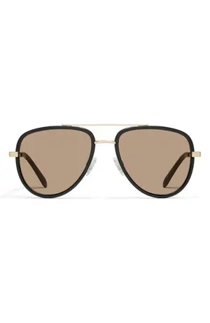 Quay QUAY All In Aviator Sunglasses Black/tan
