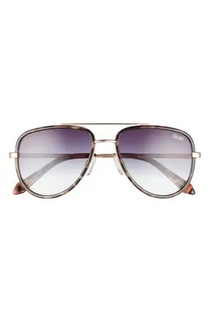 Quay QUAY All In Aviator Sunglasses Milky Tort/ Fade