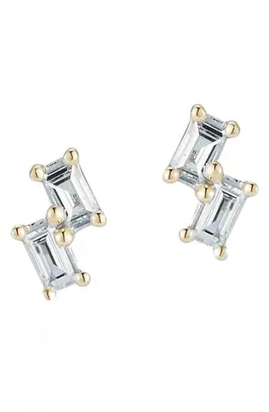 DANA REBECCA DESIGNS Baguette Diamond Stud Earrings - Yellow Gold