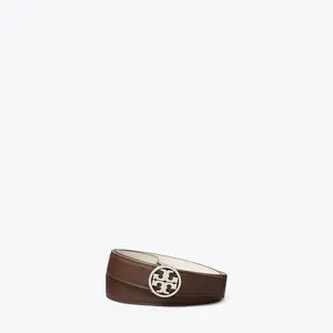 Tory Burch Tory Burch 1" Miller Reversible Belt Dark Cocoa/light Cream/silver