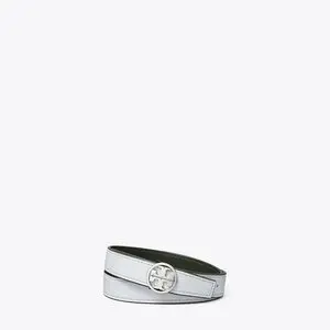 Tory Burch Tory Burch 1" Miller Reversible Belt Summit/basil/silver