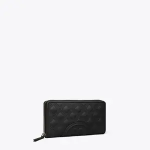 Tory Burch Fleming Soft Matte Zip Continental Wallet - Black