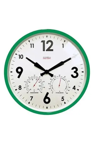 CLOUDNOLA Date & Time Wall Clock - Green