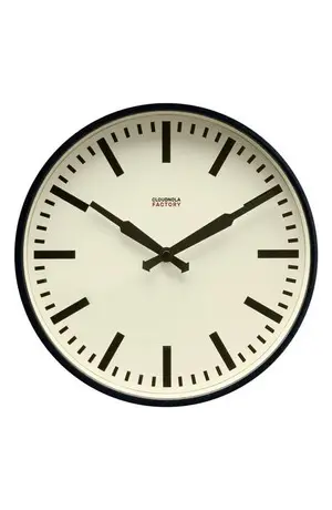 CLOUDNOLA Factory Wall Station Clock - Black