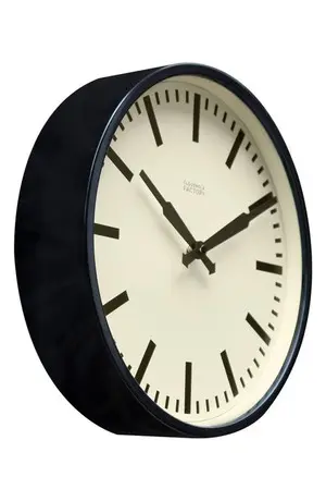 CLOUDNOLA Factory Wall Station Clock - Black
