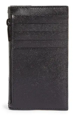 Saint Laurent Fragments Monogram Leather Zip Card Case