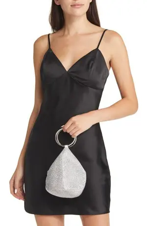 OLGA BERG Ellie Crystal Mesh Bag - Silver