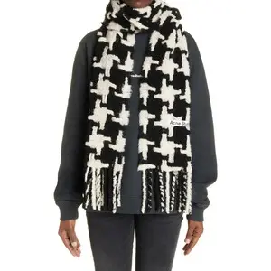 Acne Studios Houndstooth Check Alpaca Blend Scarf