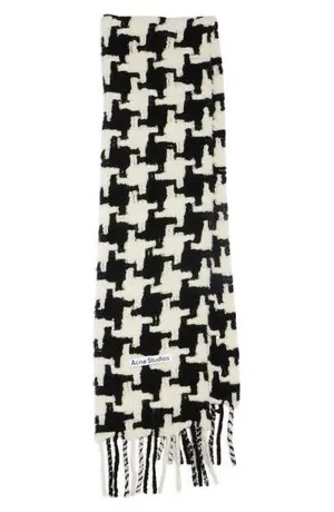 Acne Studios Houndstooth Check Alpaca Blend Scarf
